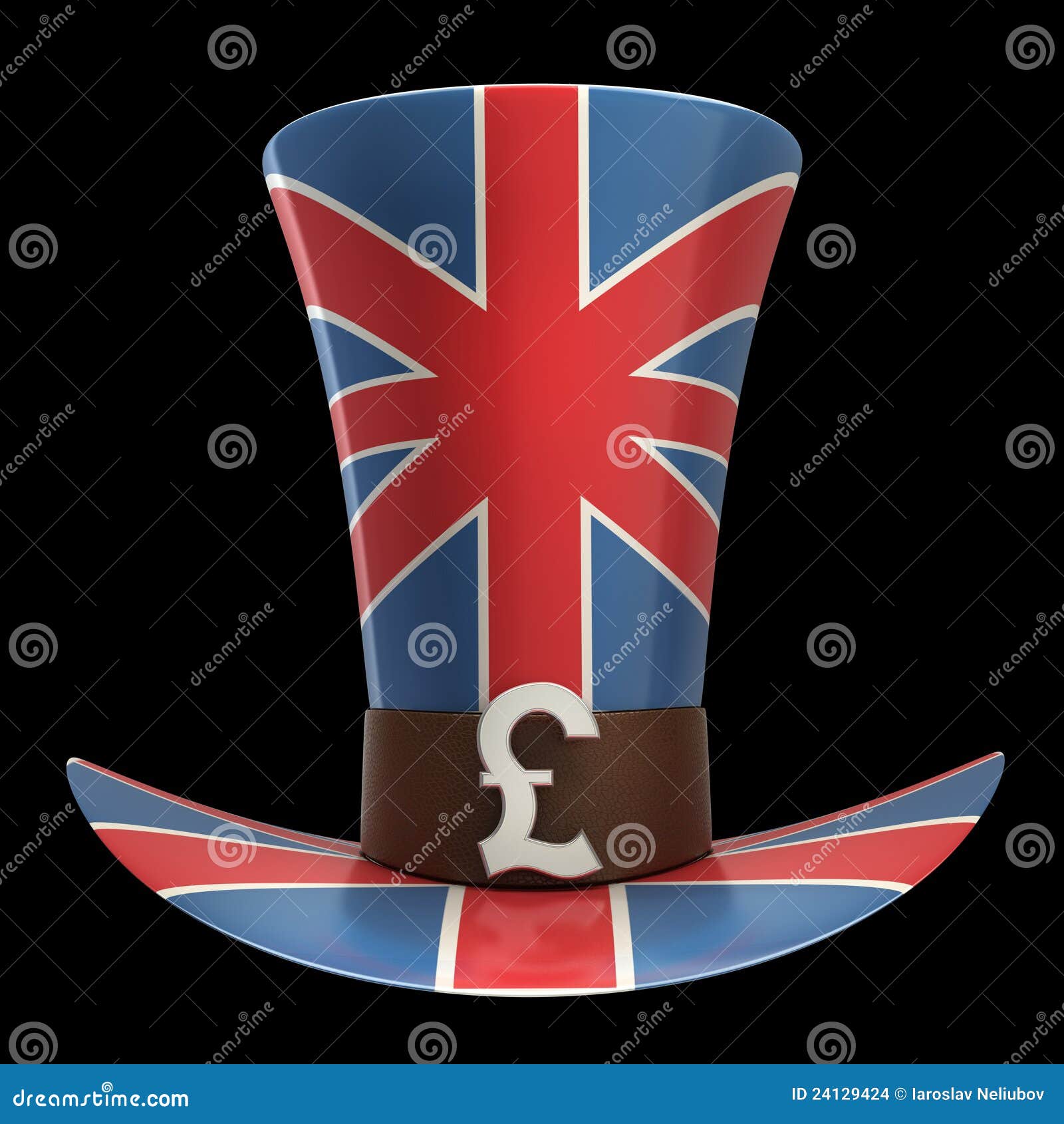 TOP Hat Of UK Isolated On Black Stock Illustration - Illustration of ...