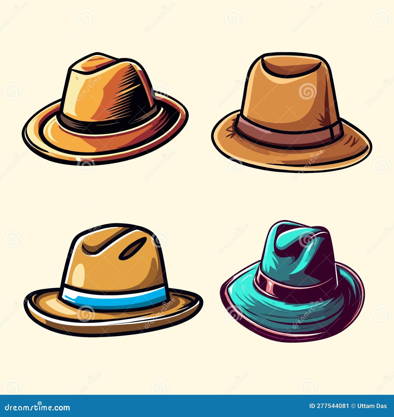 Top Hat Vector Graphics Collection Stock Vector - Illustration of ...