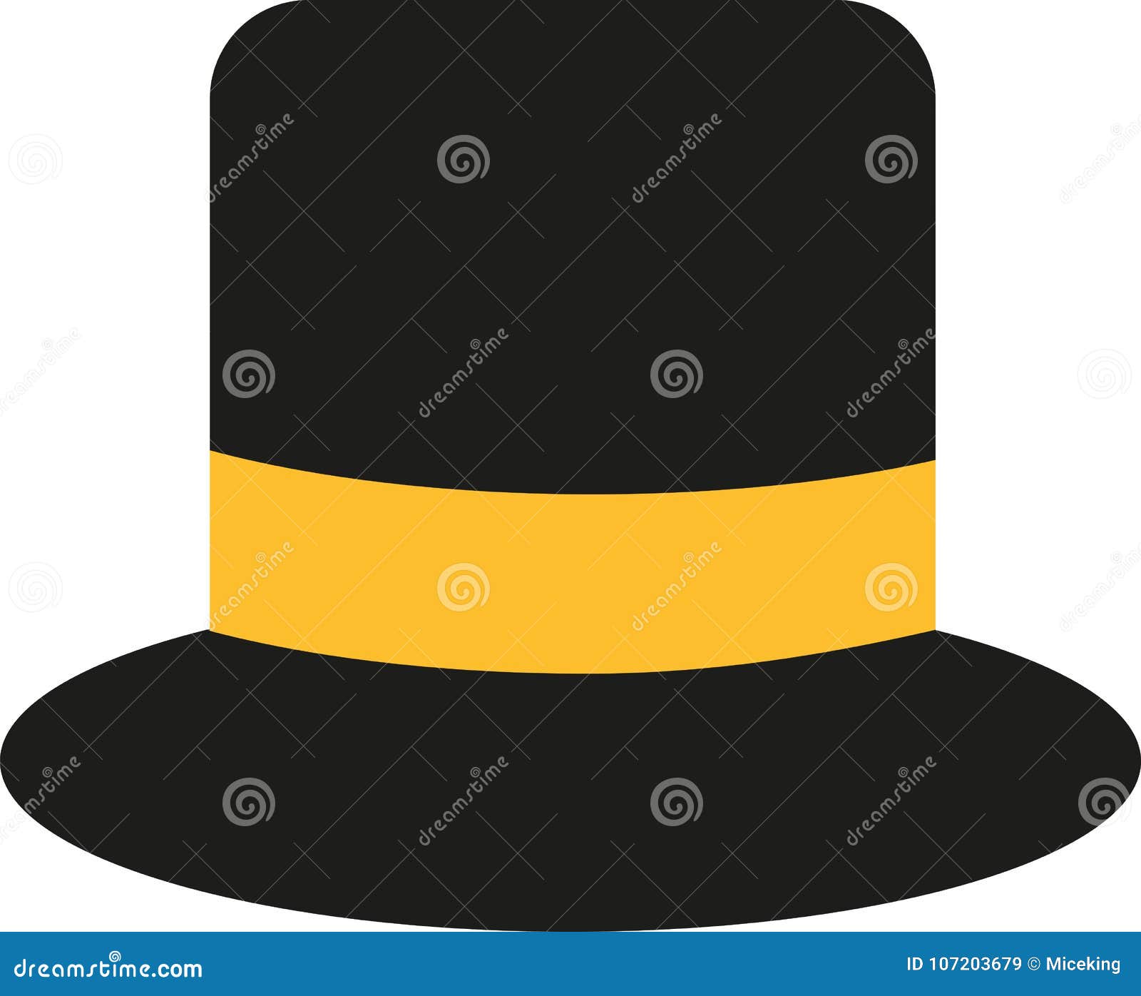 Top Hat with Yellow Hatband Stock Vector - Illustration of logo ...