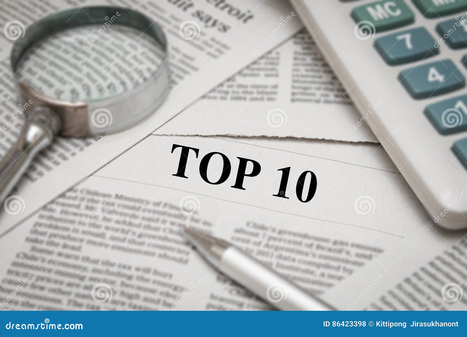 Top 10 headline stock photo. Image of ranking, headline - 86423398