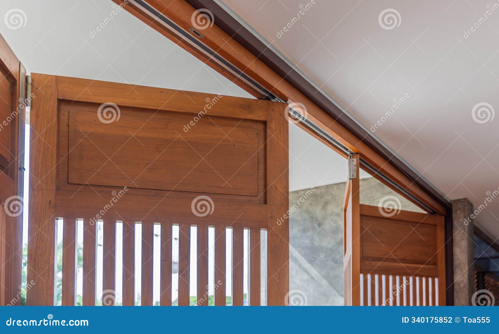 Top Hung Bifold System for Large Door Panels Stock Photo - Image of ...