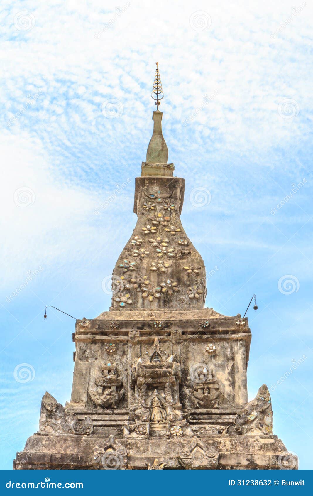 Top of Ing Hang Stupa in Savannakhet, Laos Stock Photo - Image of tall ...