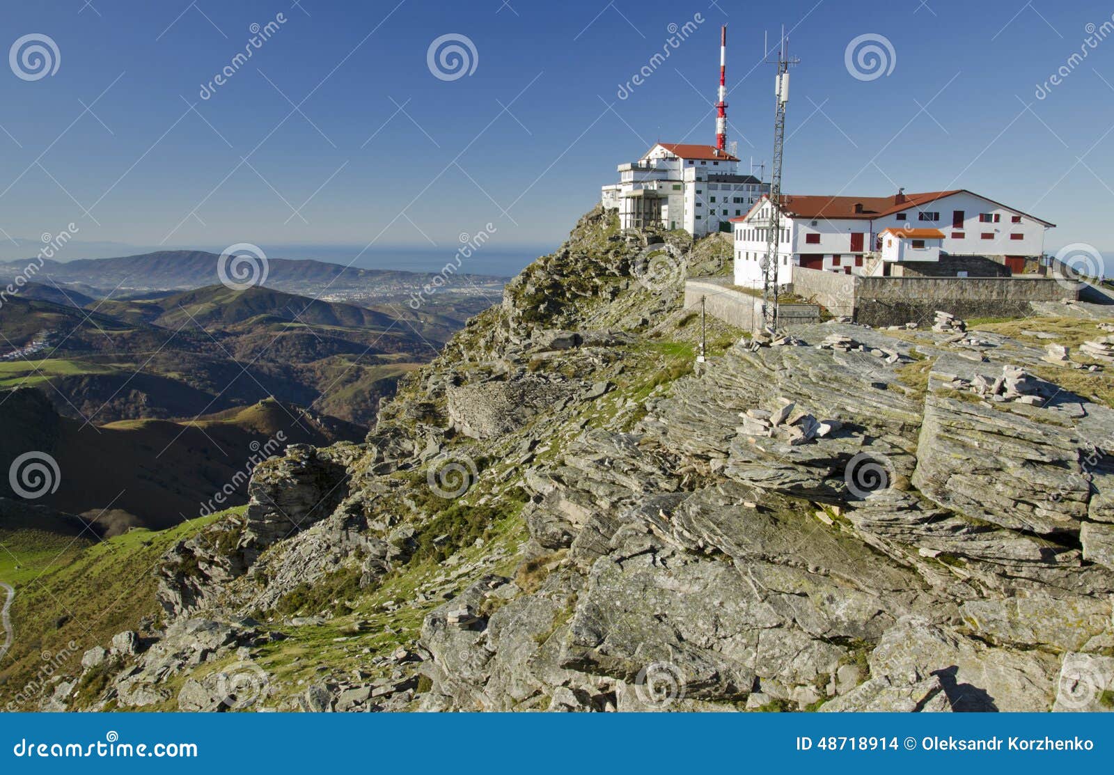 Top of La Rhune Mountain in Atlantic Pyrenees Stock Photo - Image of ...