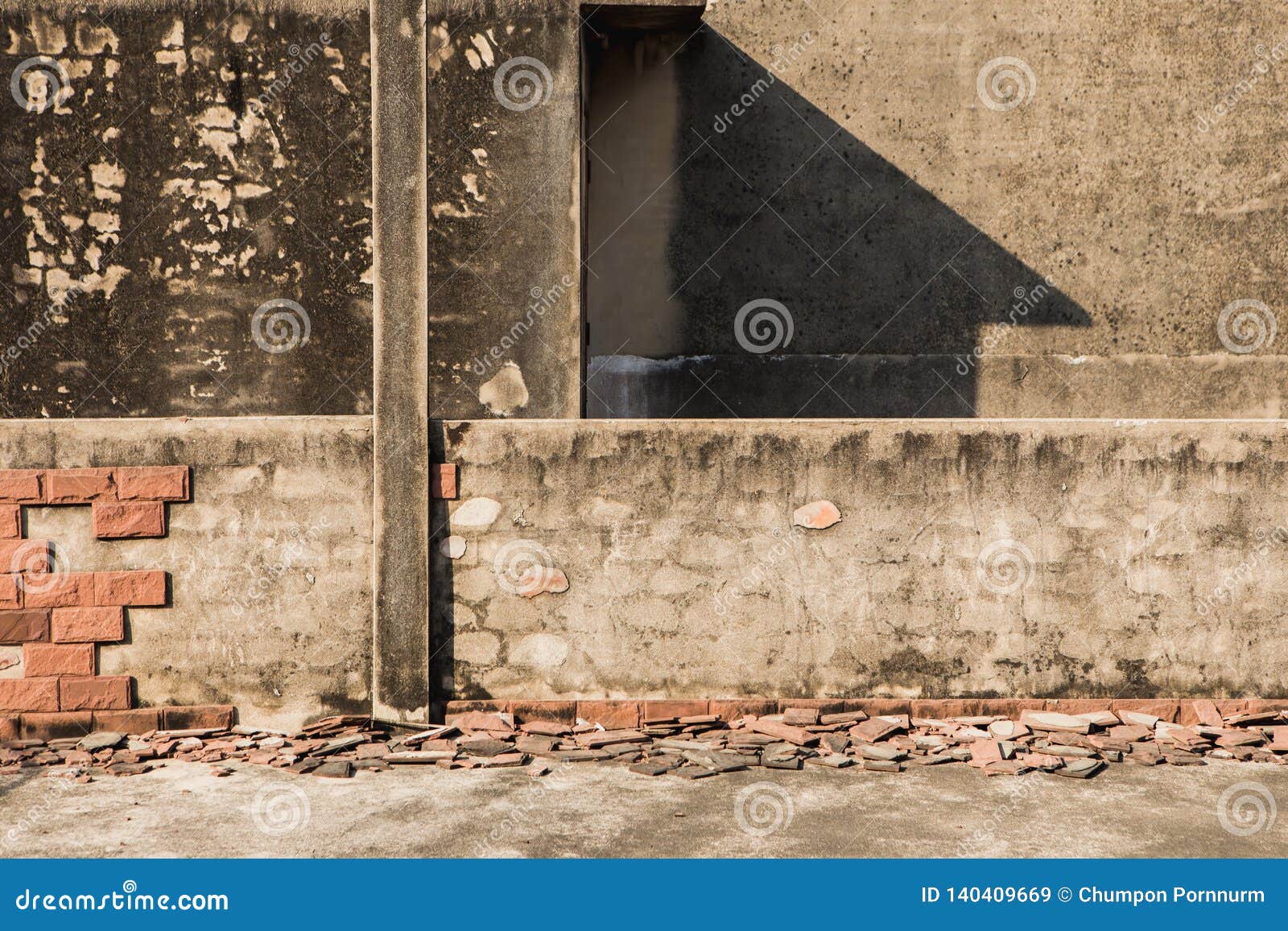 The Top Layer of the Brick Wall of the Building Stock Image - Image of ...