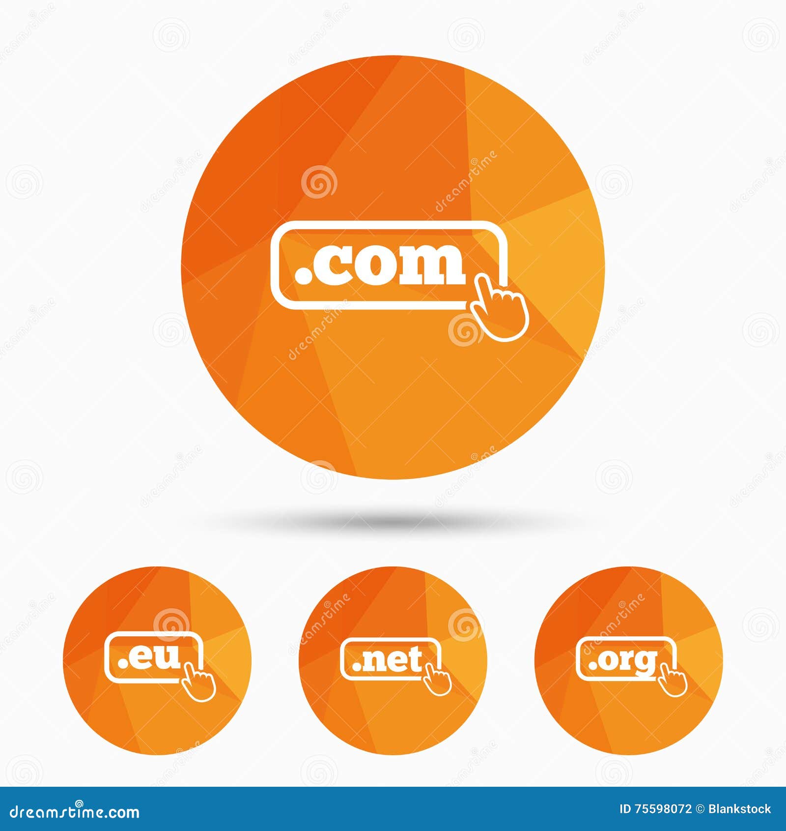 Top-level Domains Signs. Com, Eu, Net and Org. Stock Vector ...