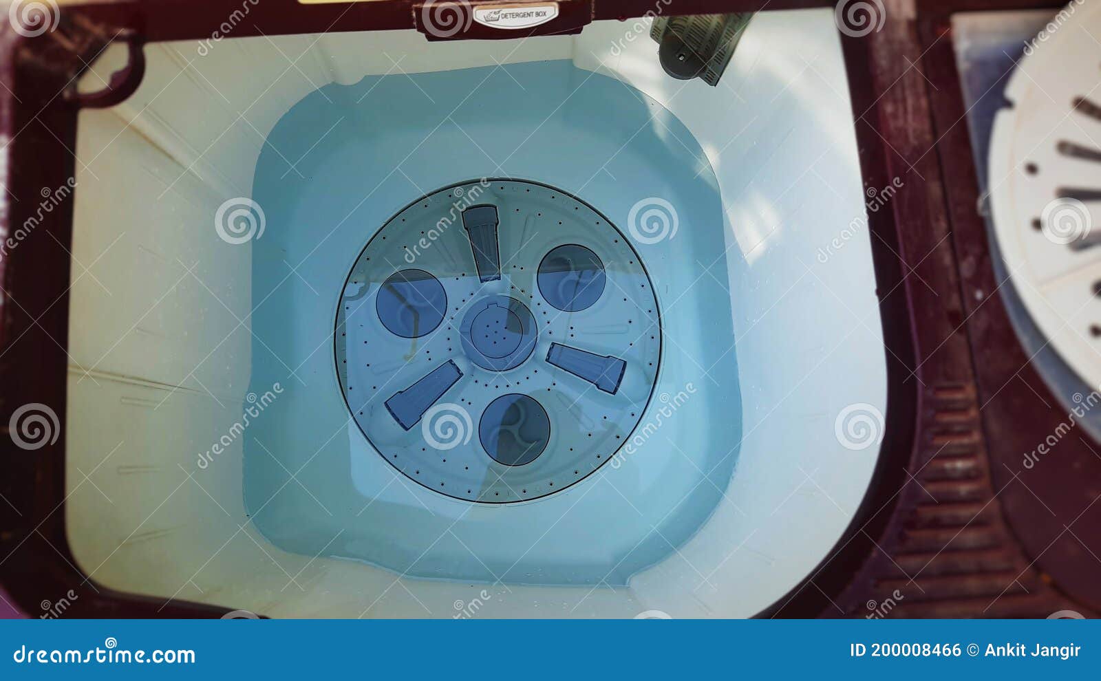 Top Load Washing Machine Inside View Filled with Water Stock Photo ...