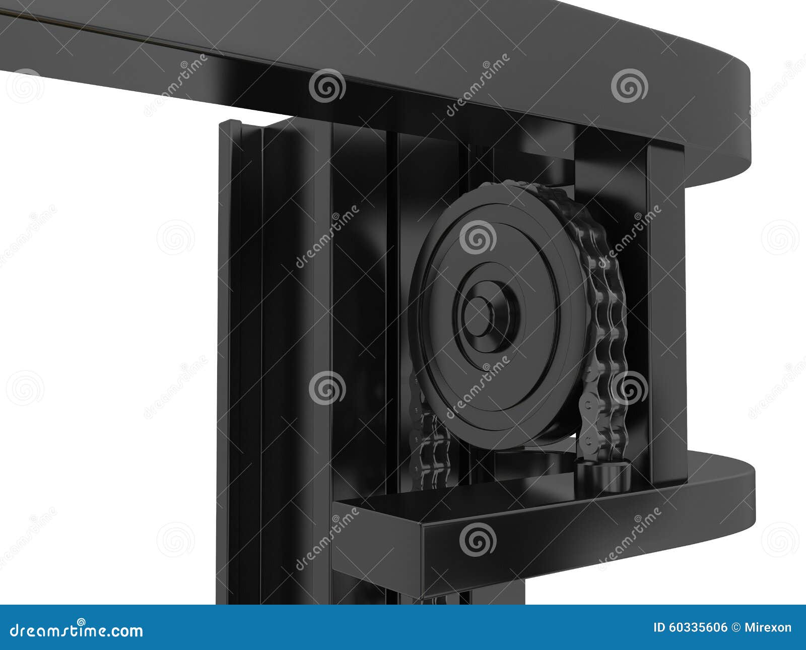 Top Loader Mechanism of the Forklift and Chain Stock Illustration ...