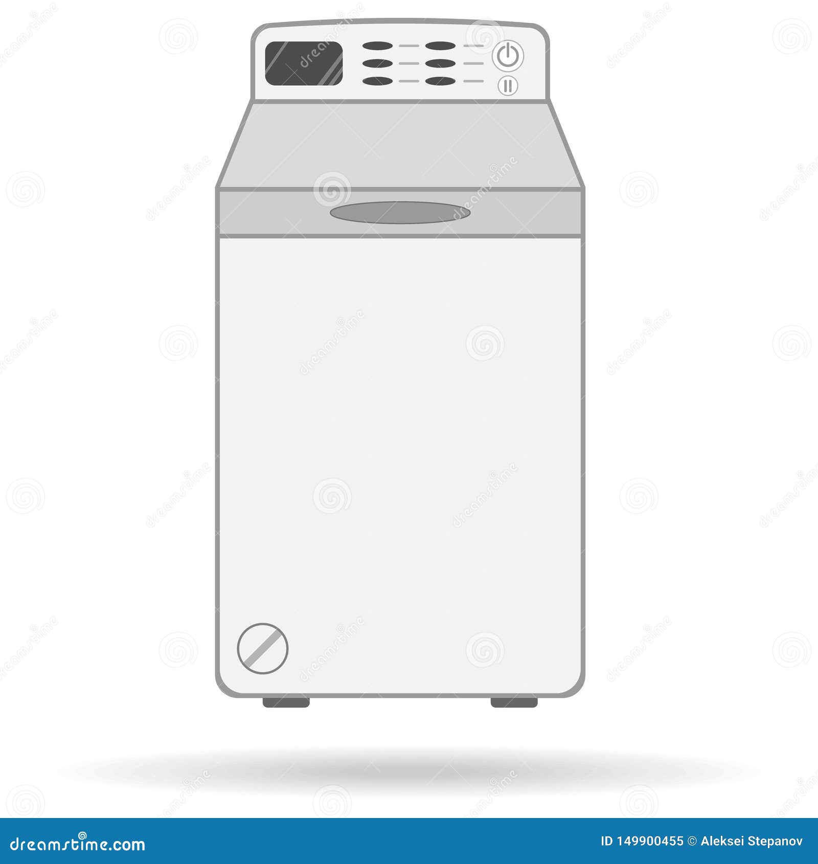 Top-loading Washing Machine Flat Icon with Shadow Stock Illustration ...