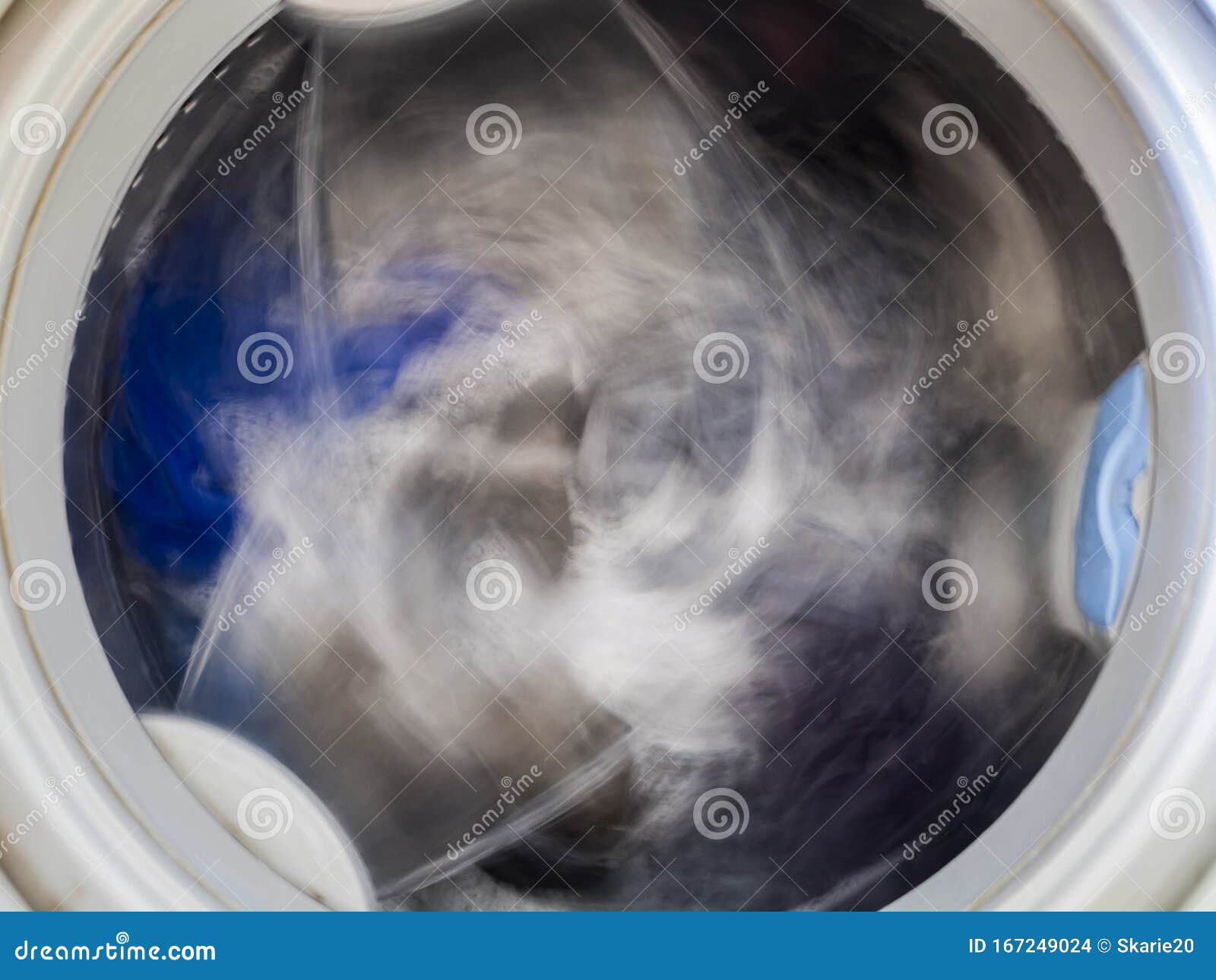 Top Loading Washing Machine Washes Laundry. Internal View of a Washing ...