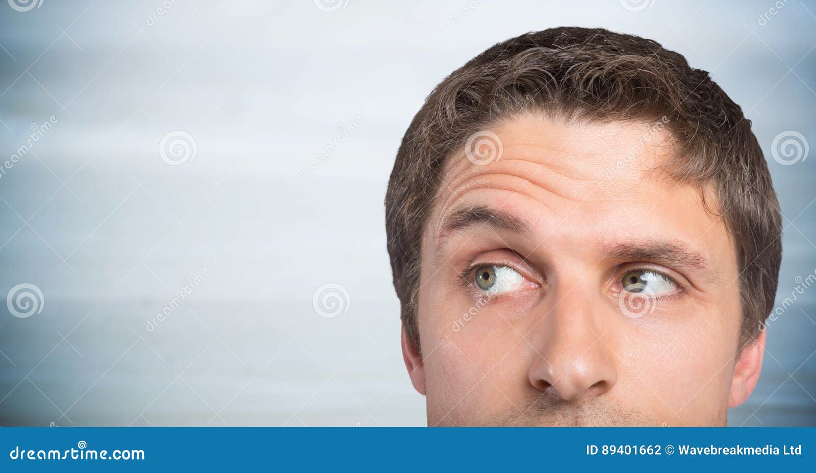 Top of Man S Head Against Blurry Grey Wood Panel Stock Photo - Image of ...