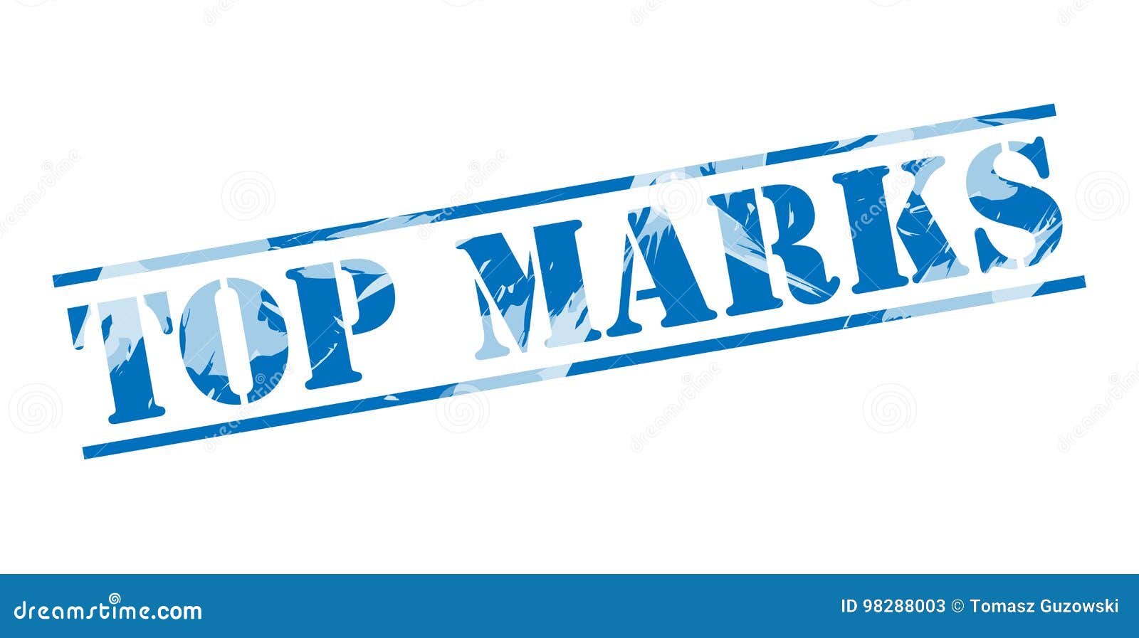 Top Marks blue stamp stock illustration. Illustration of rubber - 98288003