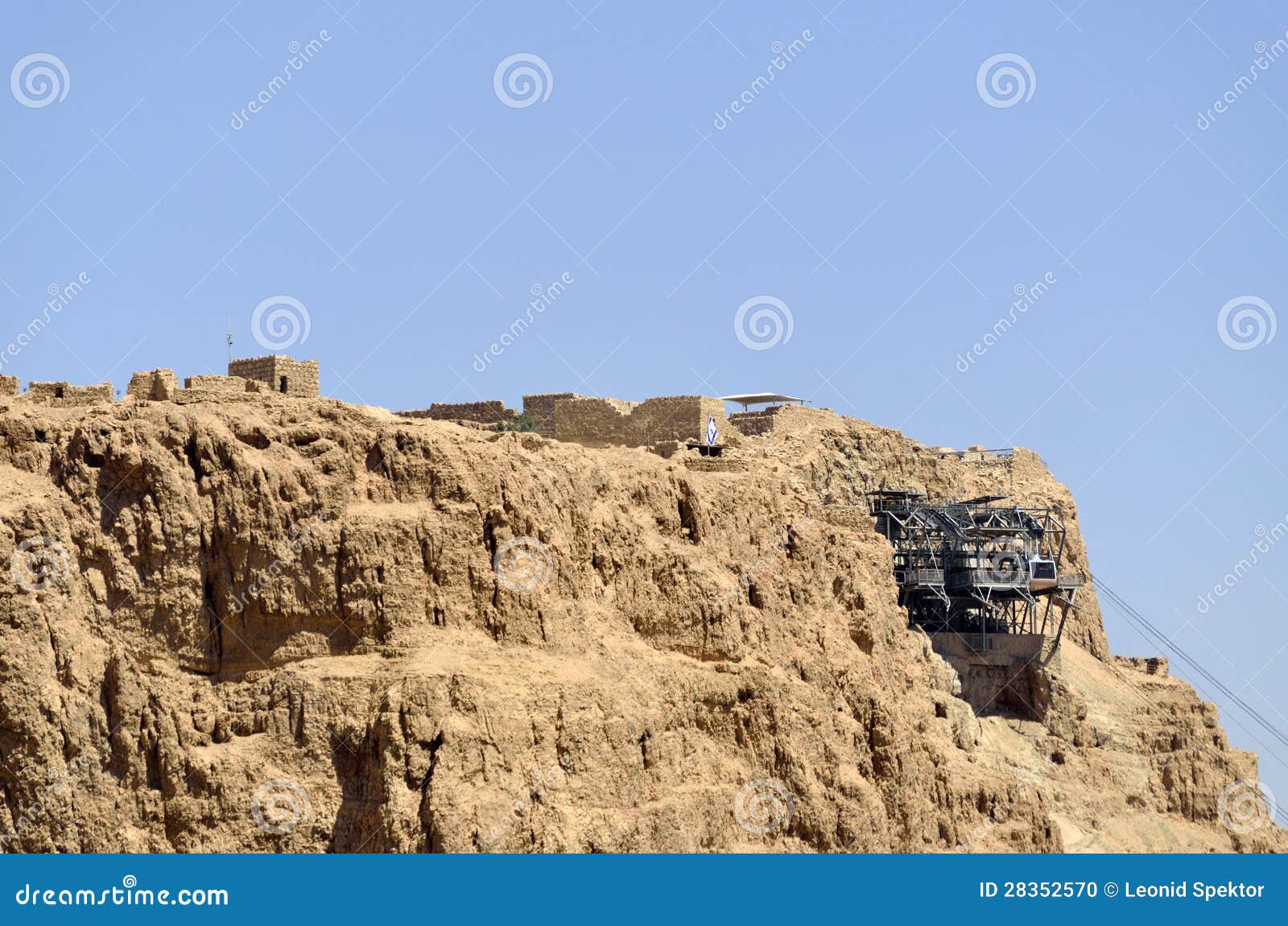 Top of Masada Stronghold, Israel. Stock Photo - Image of desert, cable ...