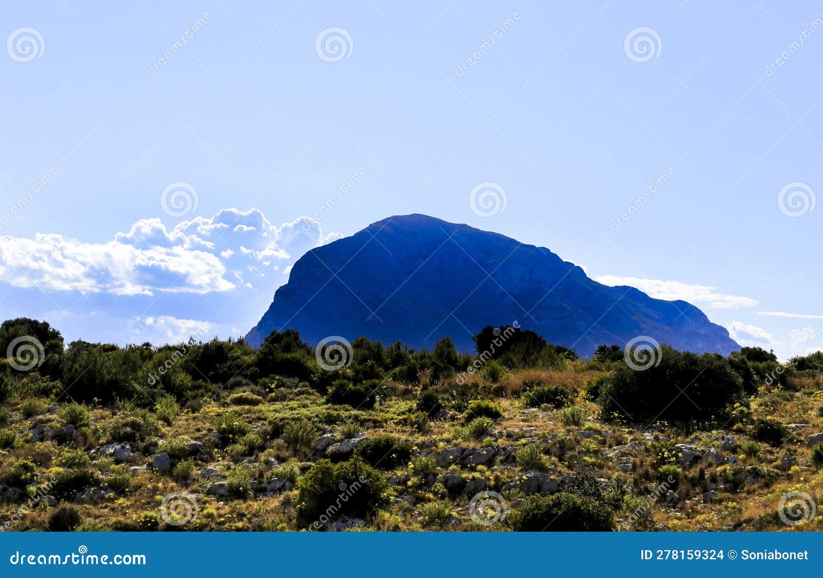The Top of the Mongo Mountain from the Viewpoint of Javea Stock Photo ...