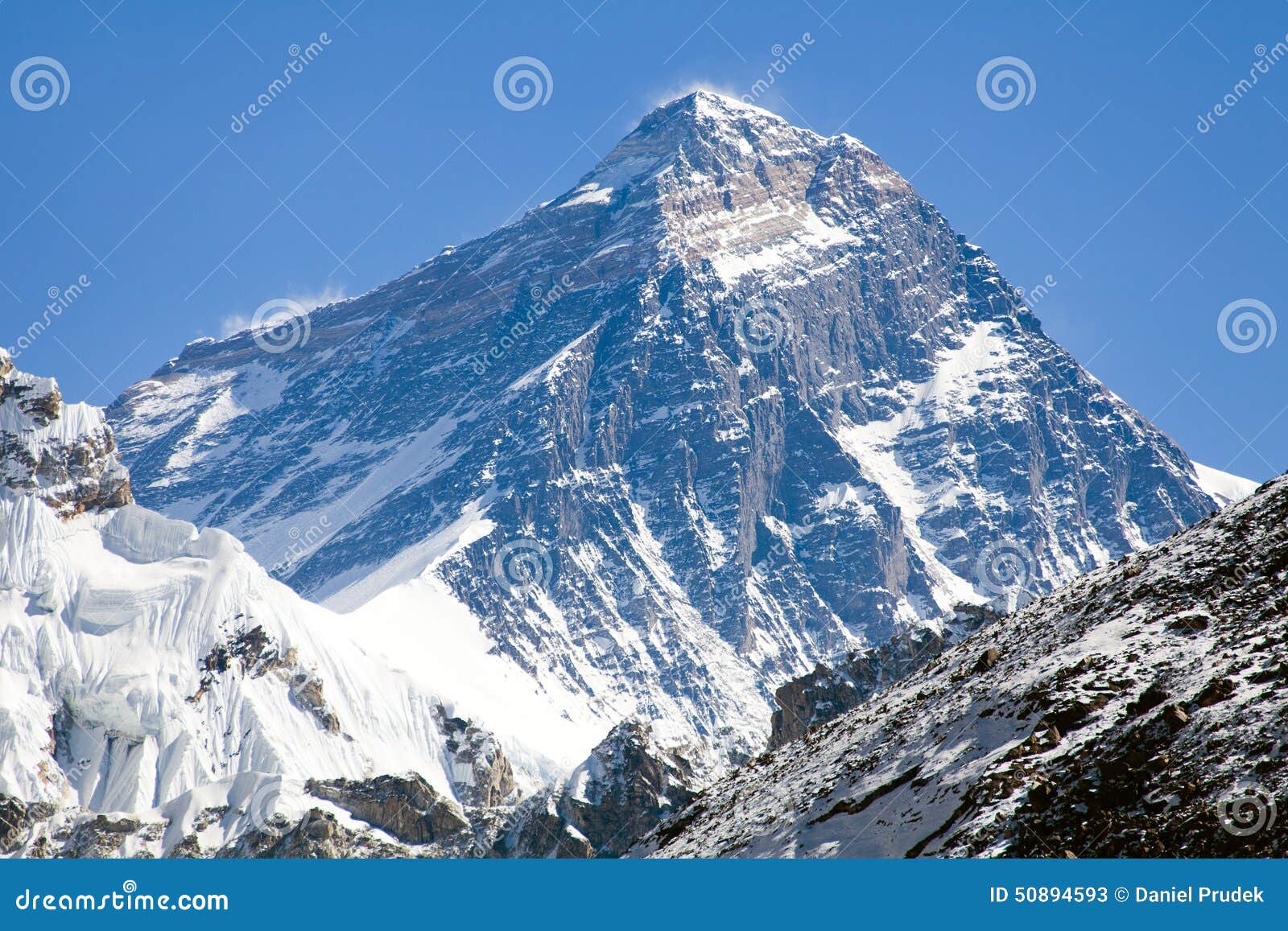 Mount Everest And The Khumbu Glacier, Himalayas, Nepal. Royalty-Free ...