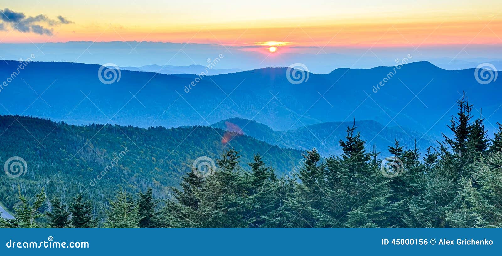 Top Mount Mitchell before Sunset Stock Photo - Image of autumn, leclerc ...