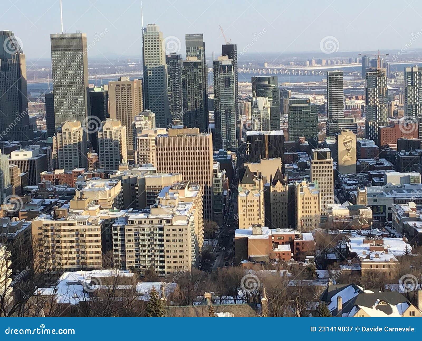 Top of Mount-Royal in Montreal Editorial Photography - Image of horizon ...