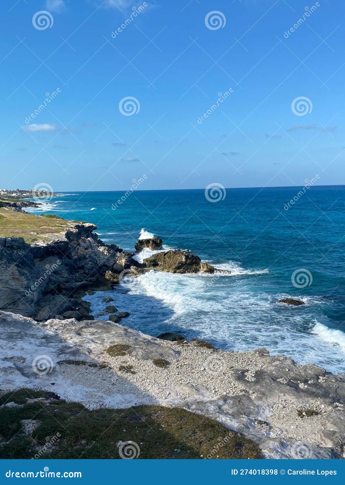 From the Top of the Mountain, the Beautiful View of the Blue Ocean ...