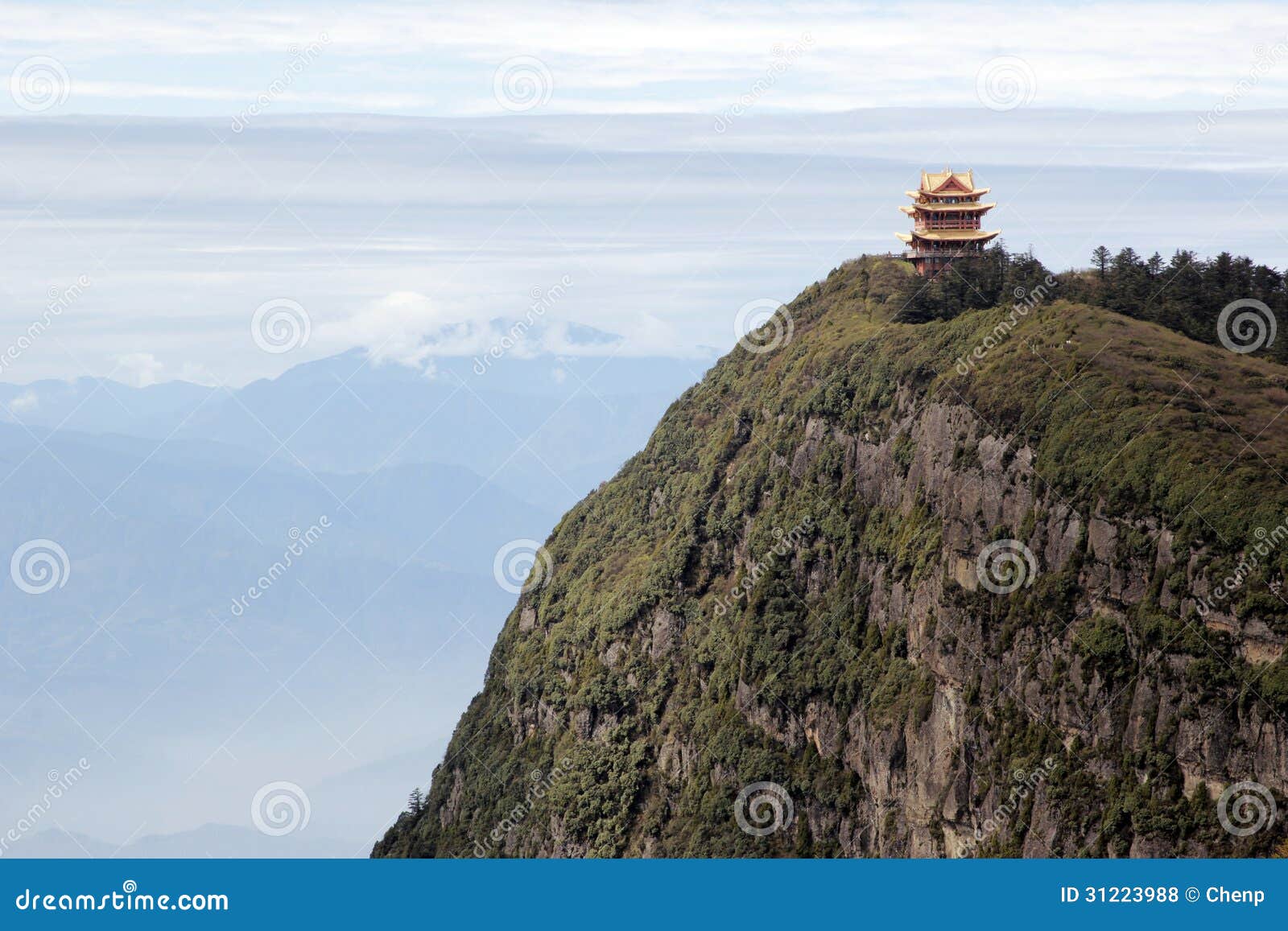 On the Top of the Mountain Temple Stock Photo - Image of temple, hill ...