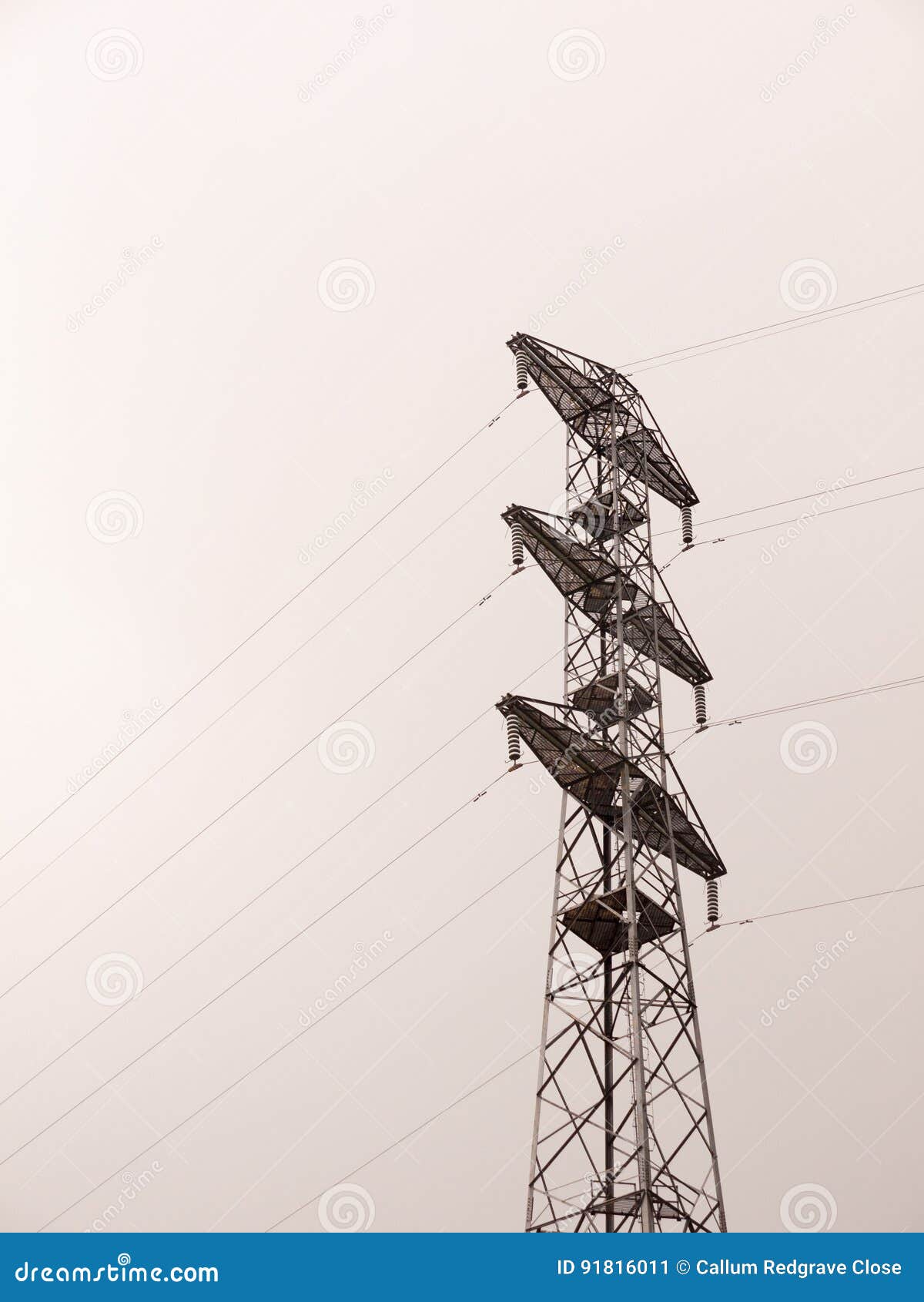Top Part of Electrical Pylon Cables of Network Stock Image - Image of ...