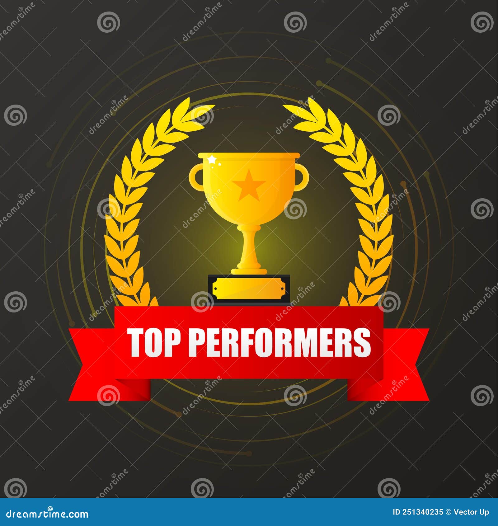 Top Performance Trophy in Flat Style. Flat Vector Illustration Stock ...