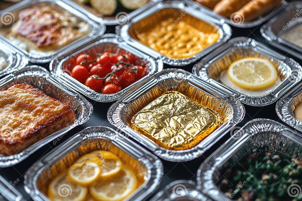 Top Perspective of Takeout Lunch Containers: Design, Functionality ...