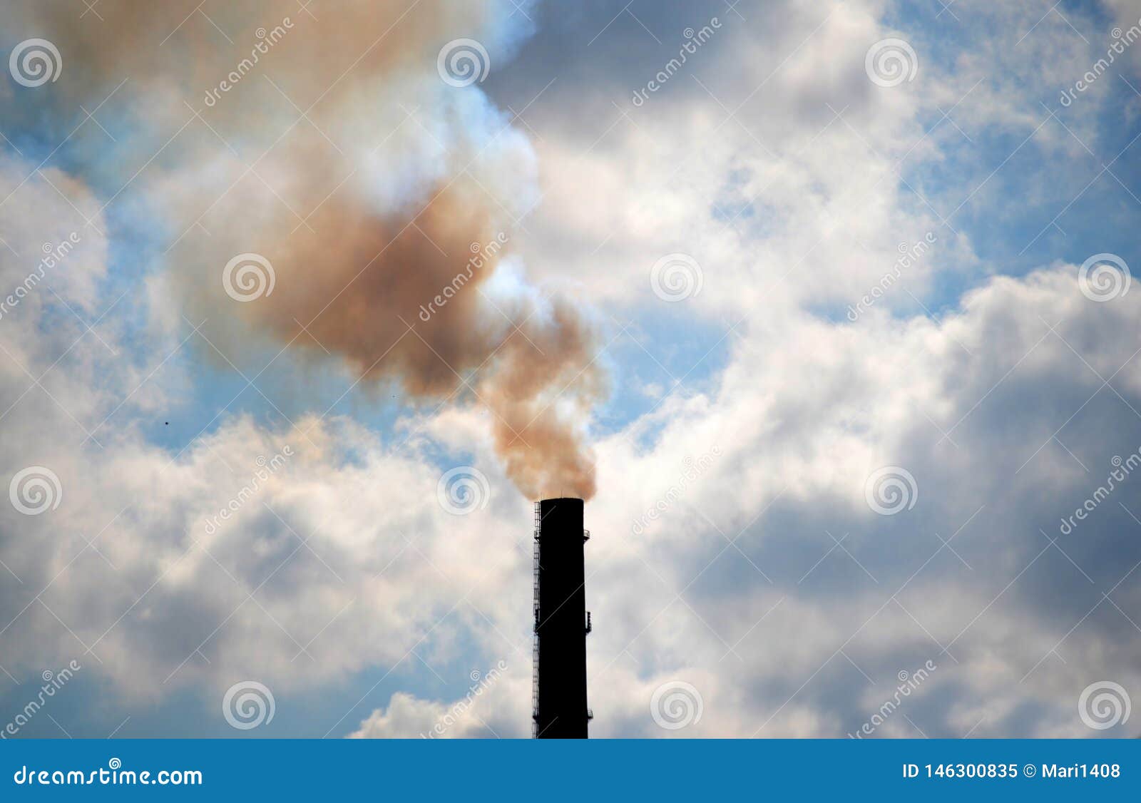 Top of the Pipe with Smoke and Sky Clouds Stock Image - Image of ...