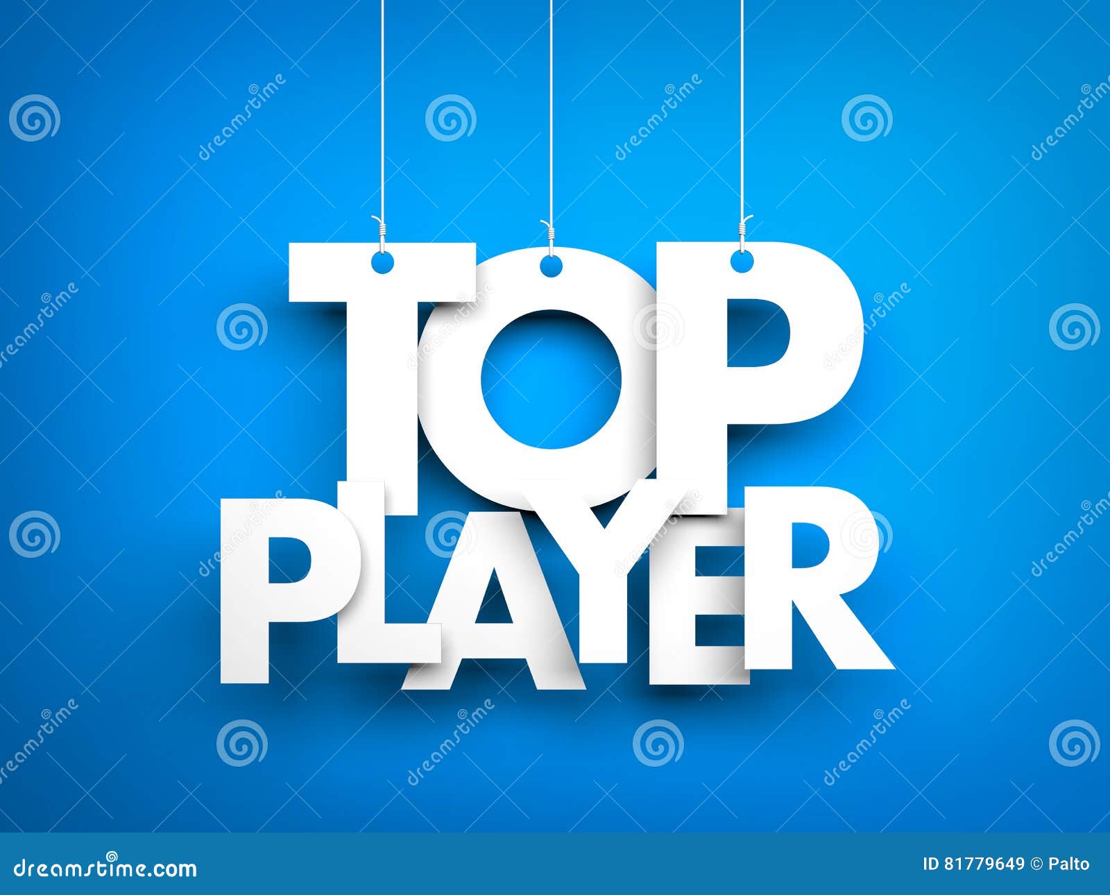 Top Player. Letters on Strings Stock Illustration - Illustration of ...