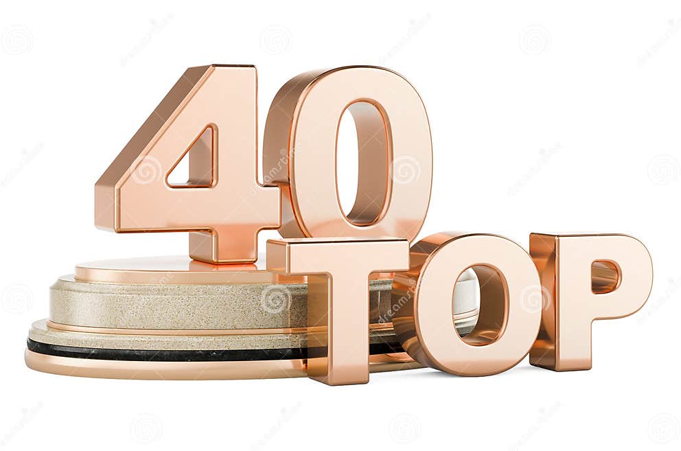 Top 40, Podium Award. 3D Rendering Stock Illustration - Illustration of ...