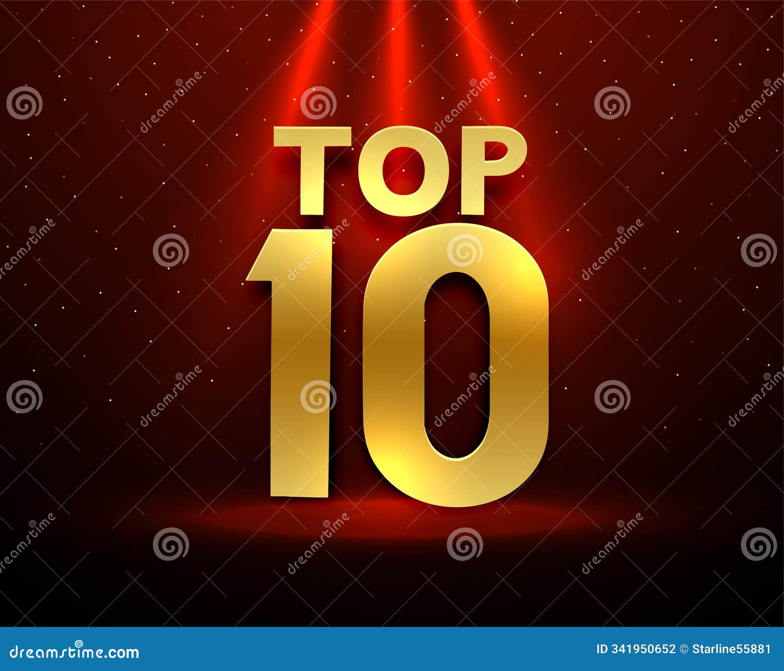 Top 10 Popular Ranking Background with Focus Light Effect Stock Vector ...
