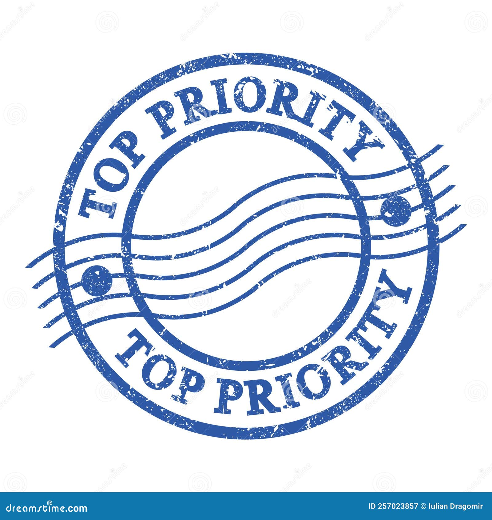 TOP PRIORITY, Text Written on Blue Postal Stamp Stock Illustration ...