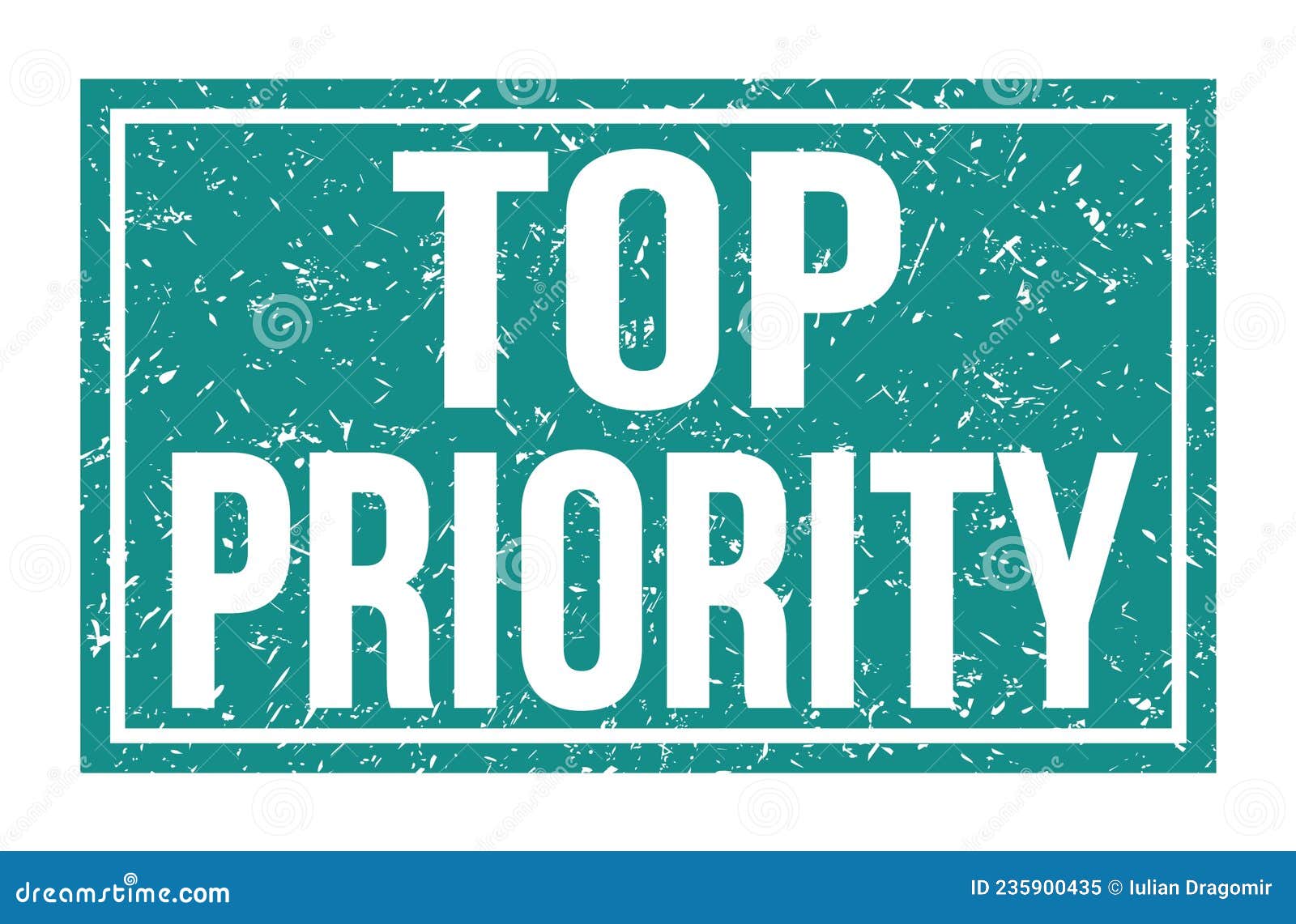 TOP PRIORITY, Words on Blue Rectangle Stamp Sign Stock Illustration ...