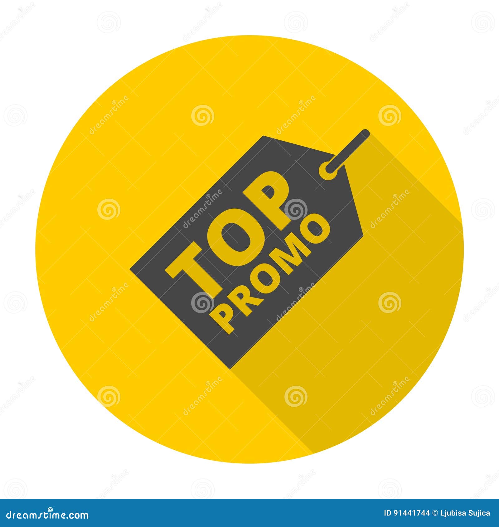 Top Promo Icon with Long Shadow Stock Vector - Illustration of internet ...