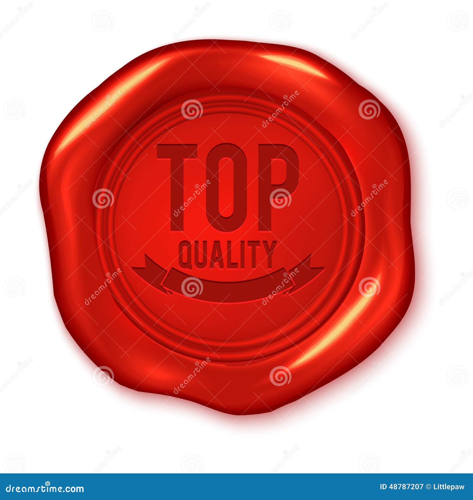 Top Quality Text on Vector Red Wax Seal Stock Vector - Illustration of ...