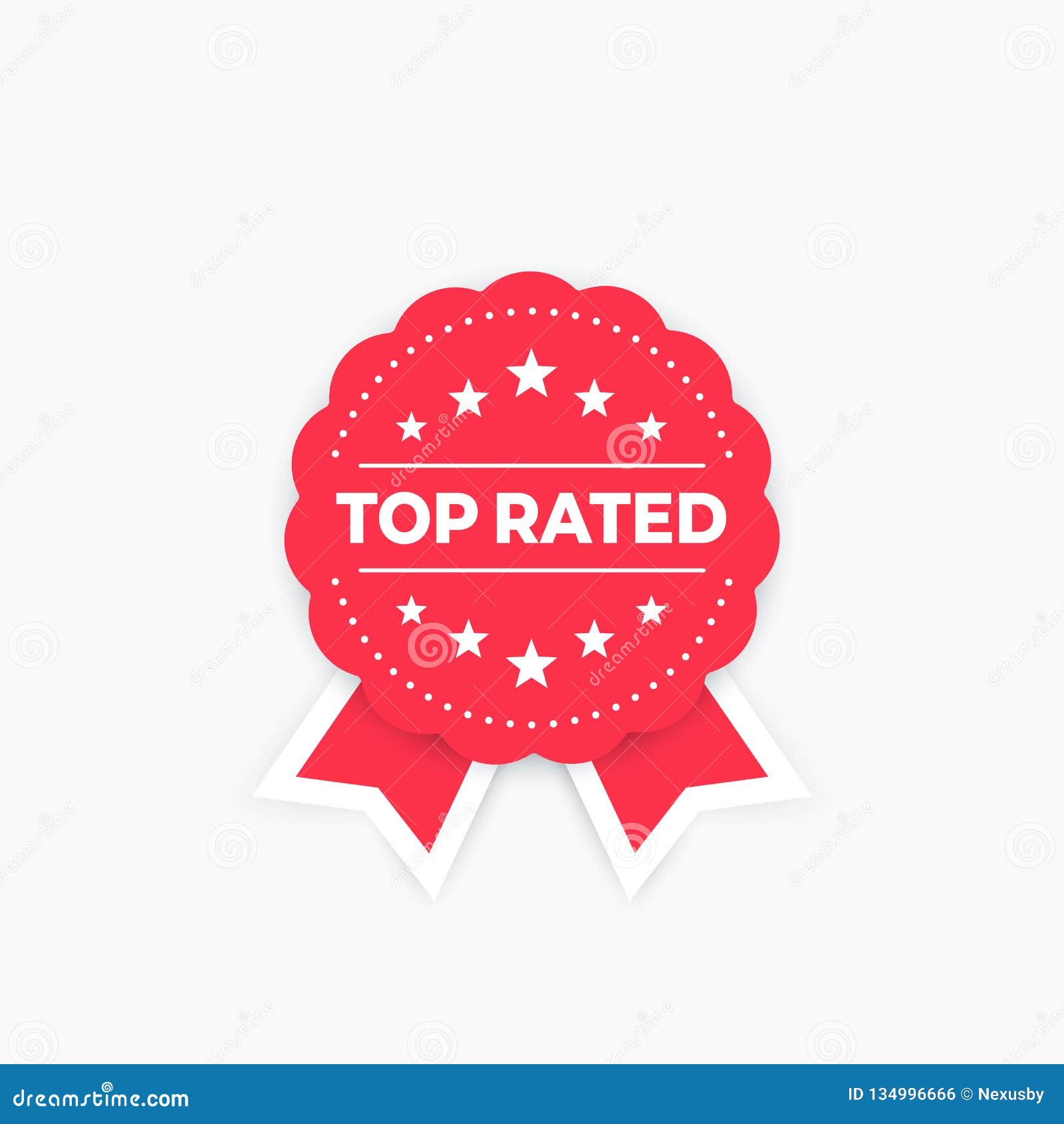 Top Rated Vector Badge, Red on White Stock Vector - Illustration of ...