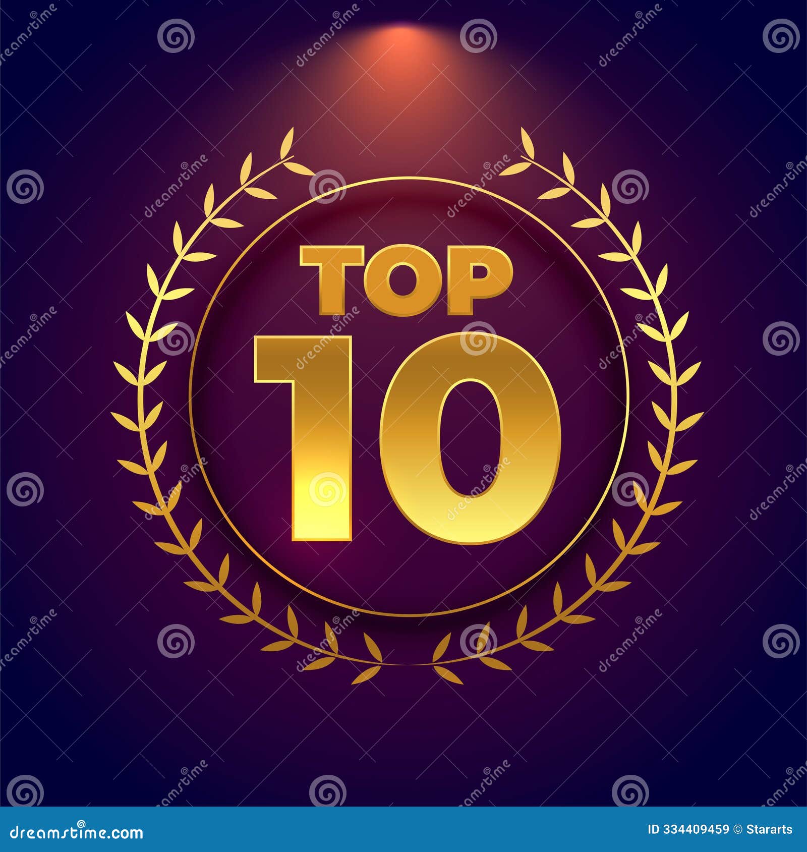 Top 10 Rating Wreath Background with Spot Light Effect Stock ...