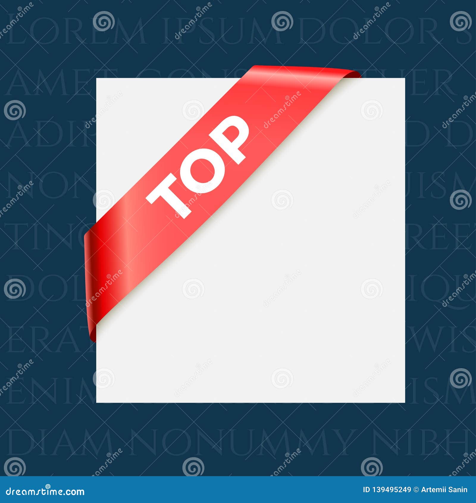 Top - Red Corner Ribbon. Vector Design Element. Stock Vector ...