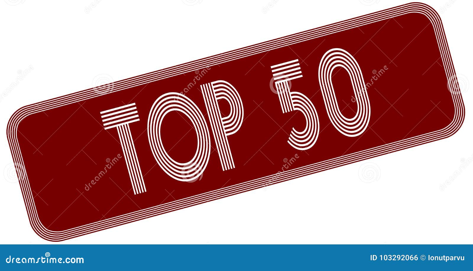 TOP 50 on red label. stock illustration. Illustration of poster - 103292066