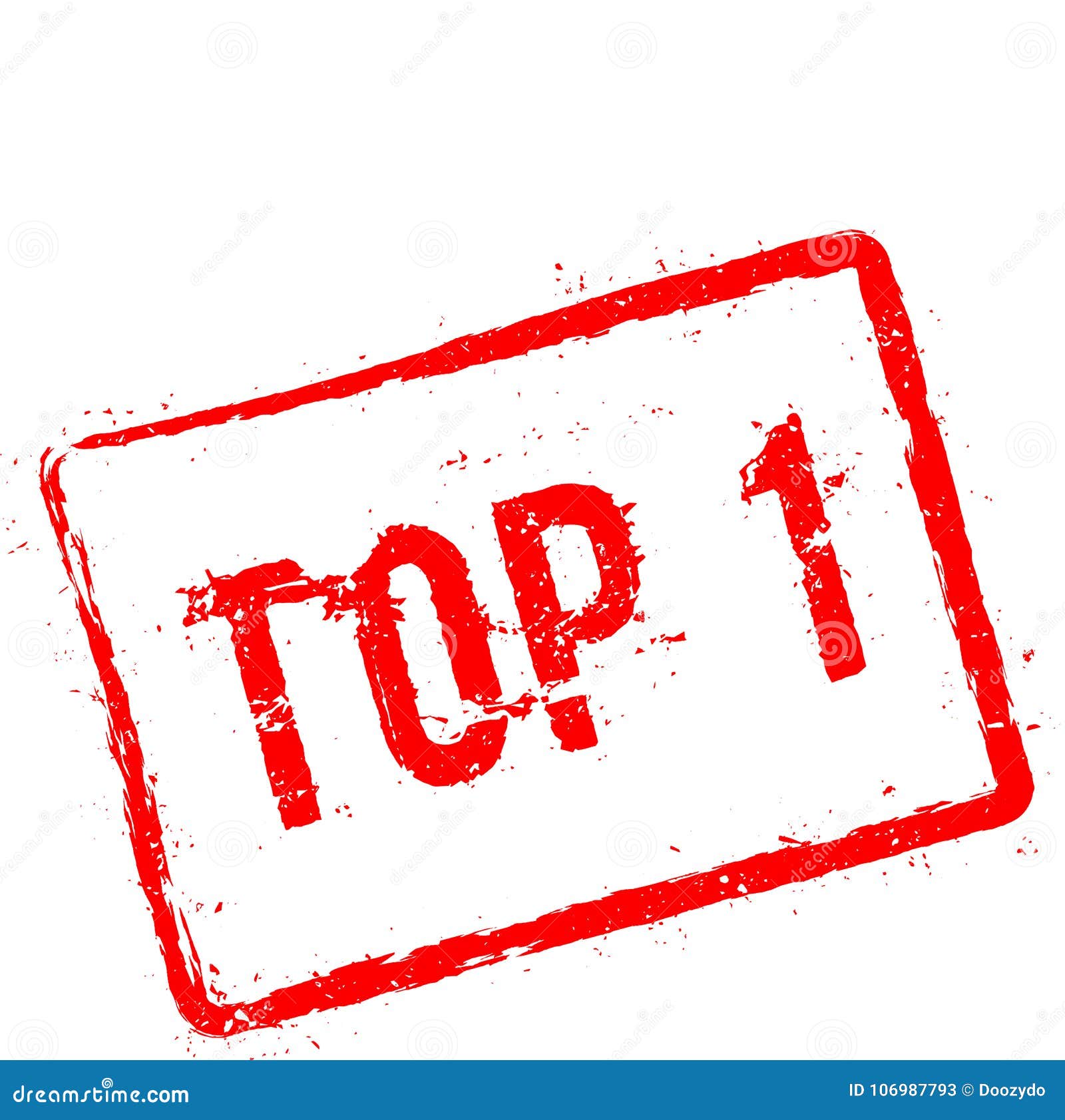 Top 1 Red Rubber Stamp Isolated on White. Stock Vector - Illustration ...