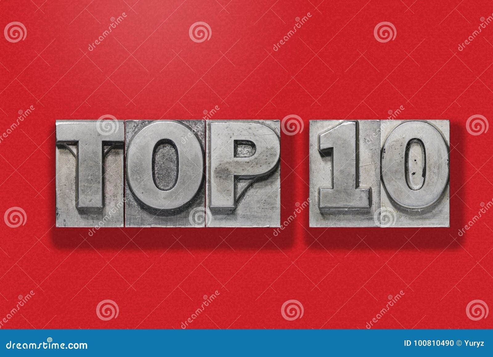 Top 10 on red stock photo. Image of victory, choice - 100810490