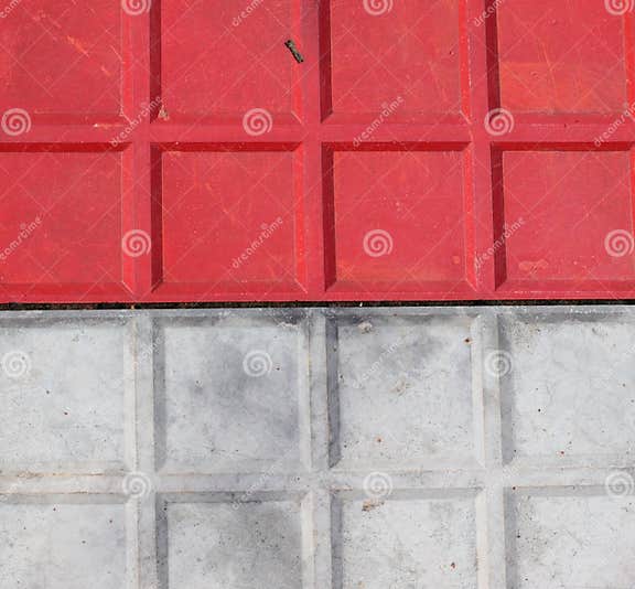 Top of Red and White Cement Tile for Flooring Texture and Seamless ...