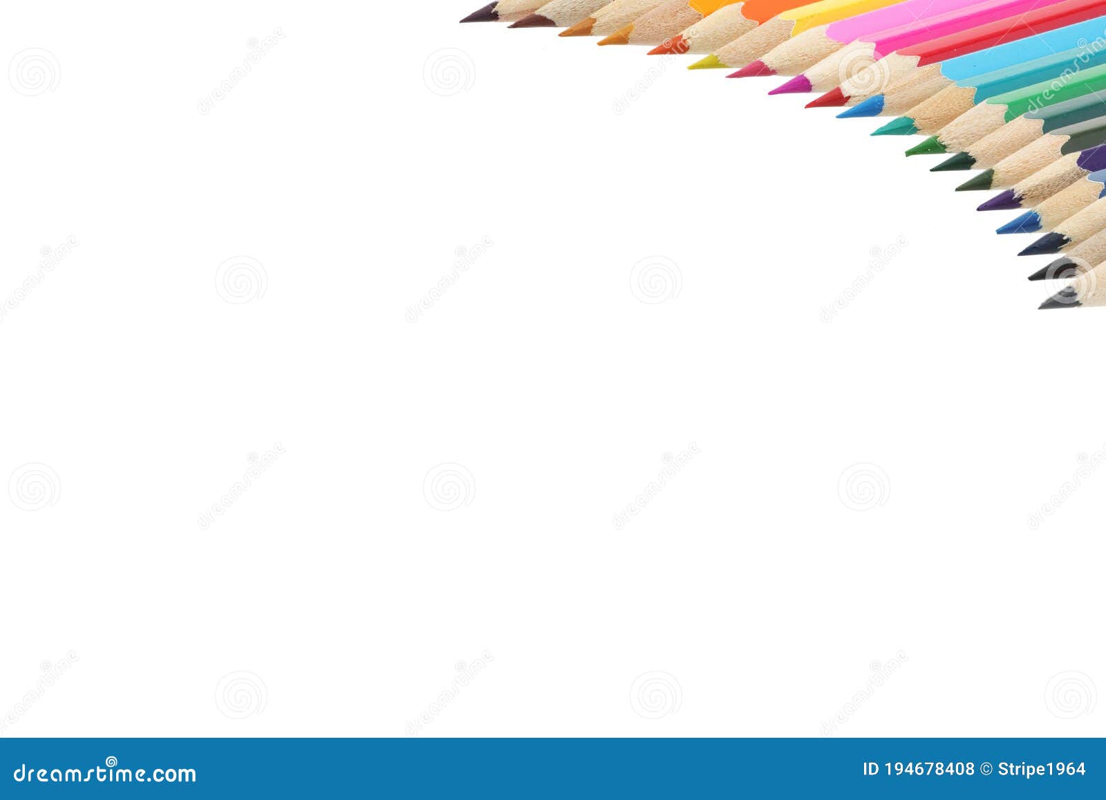 Top Right Corner Border of Multi Colored Pencils with Copy Space Stock ...