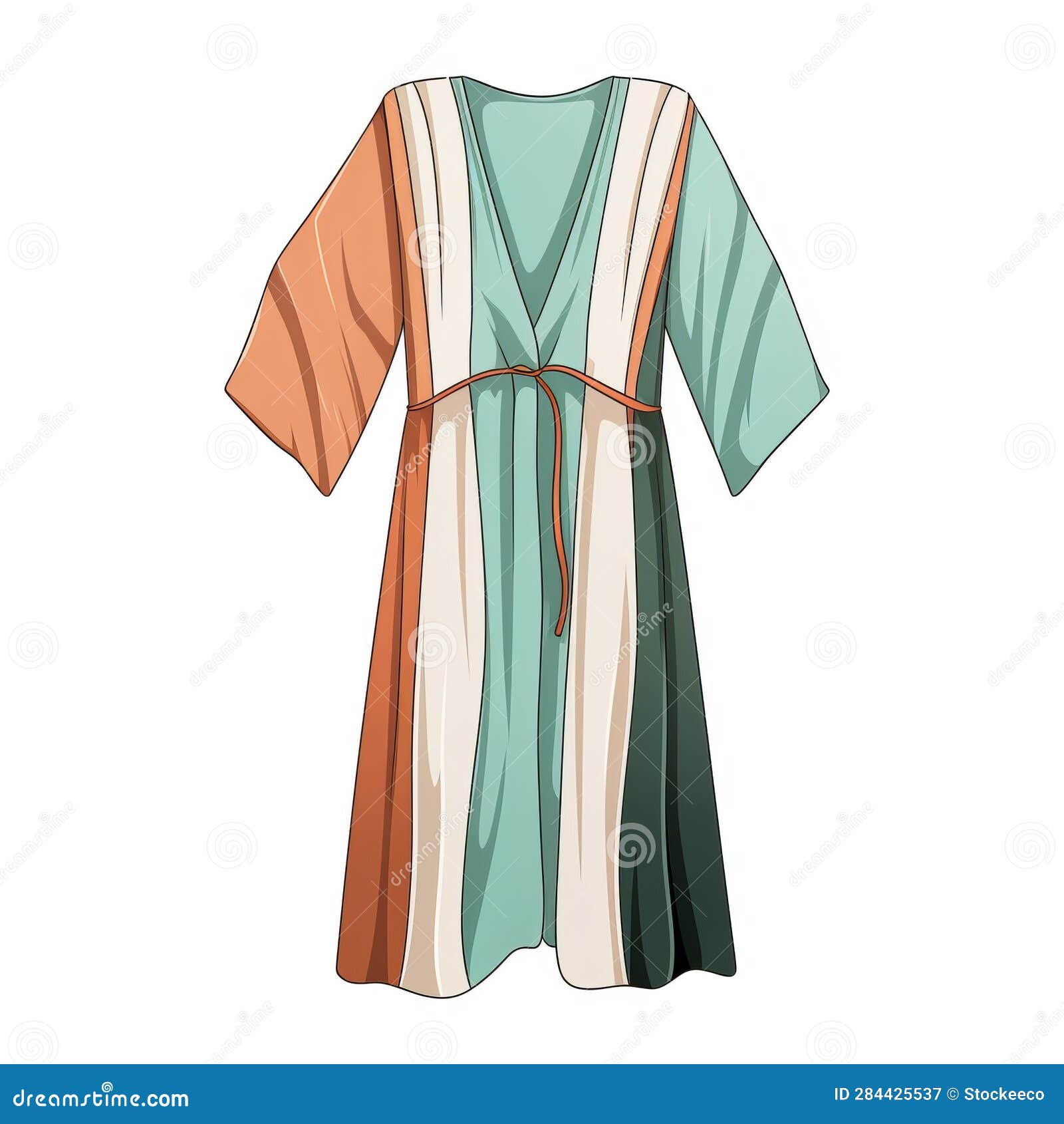 Colorful Striped Robe Design: Minimalist, Simple, Vector Graphic Stock ...