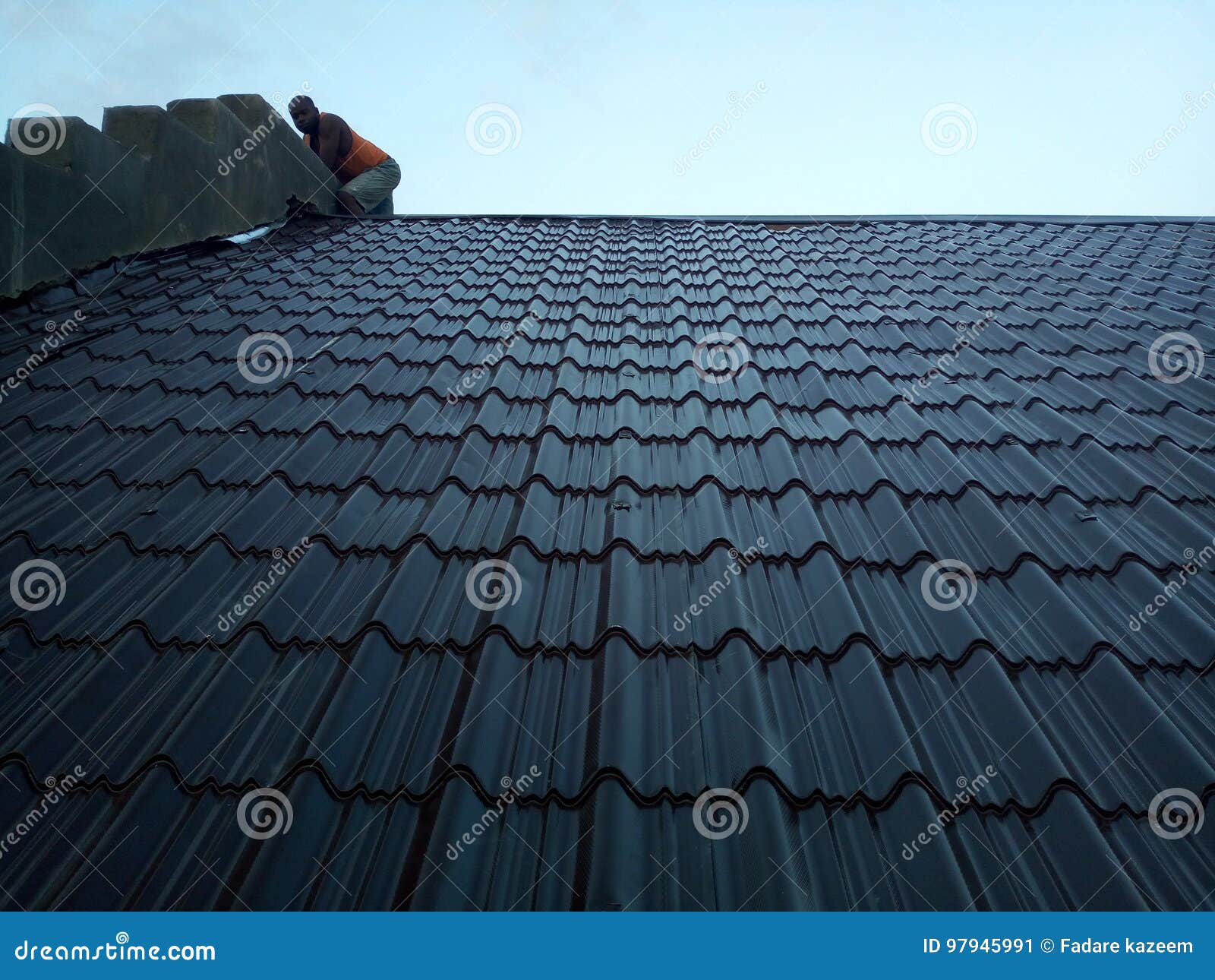 Roofing Wavy Structure Man Stock Photos - Free & Royalty-Free Stock ...