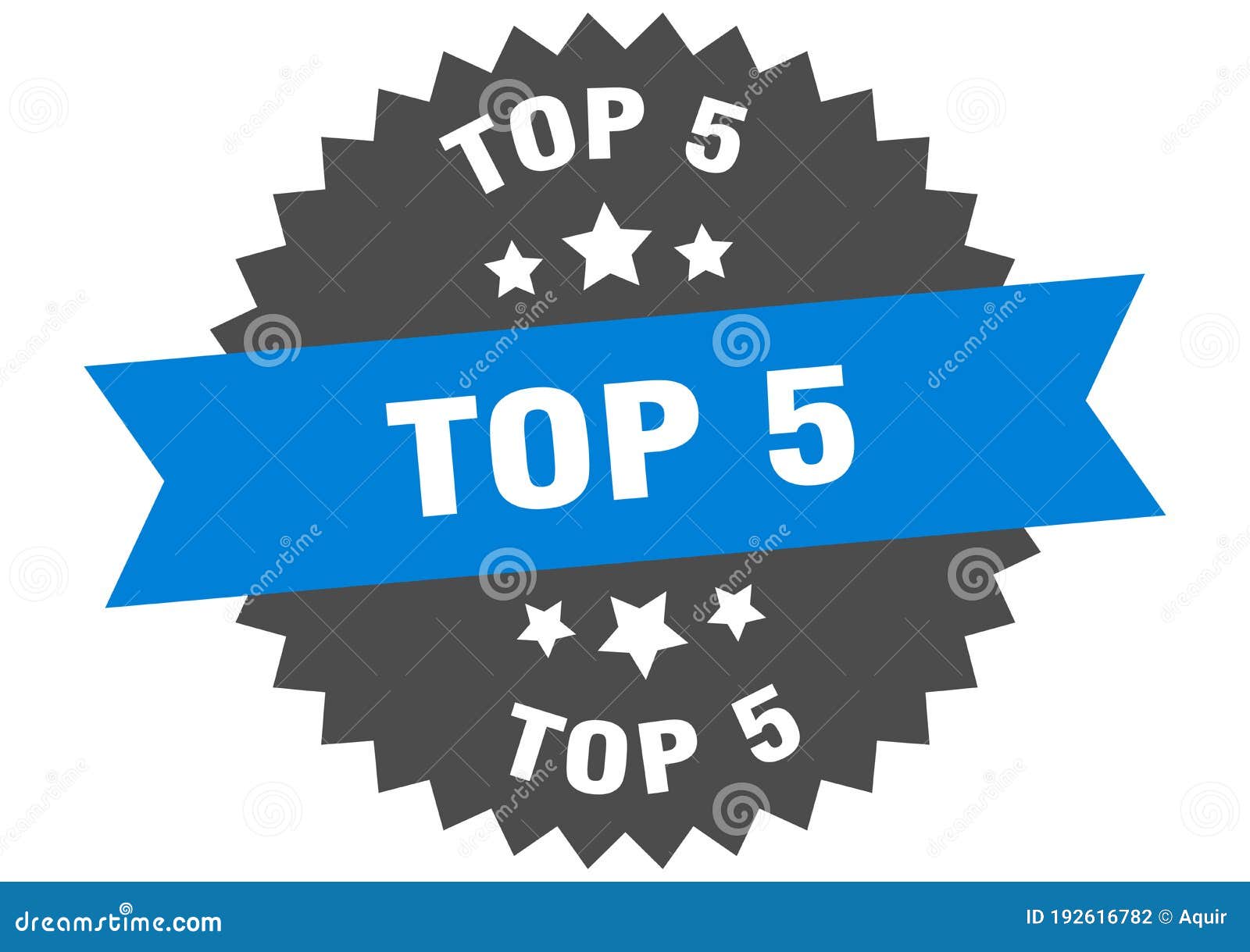 Top 5 Sign. Top 5 Round Isolated Ribbon Label Stock Vector ...