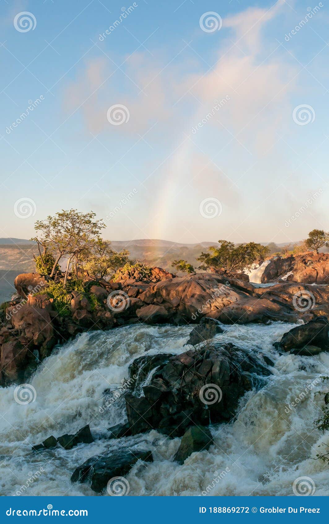 Top of the Ruacana Waterfall in the Kunene River Stock Photo - Image of ...