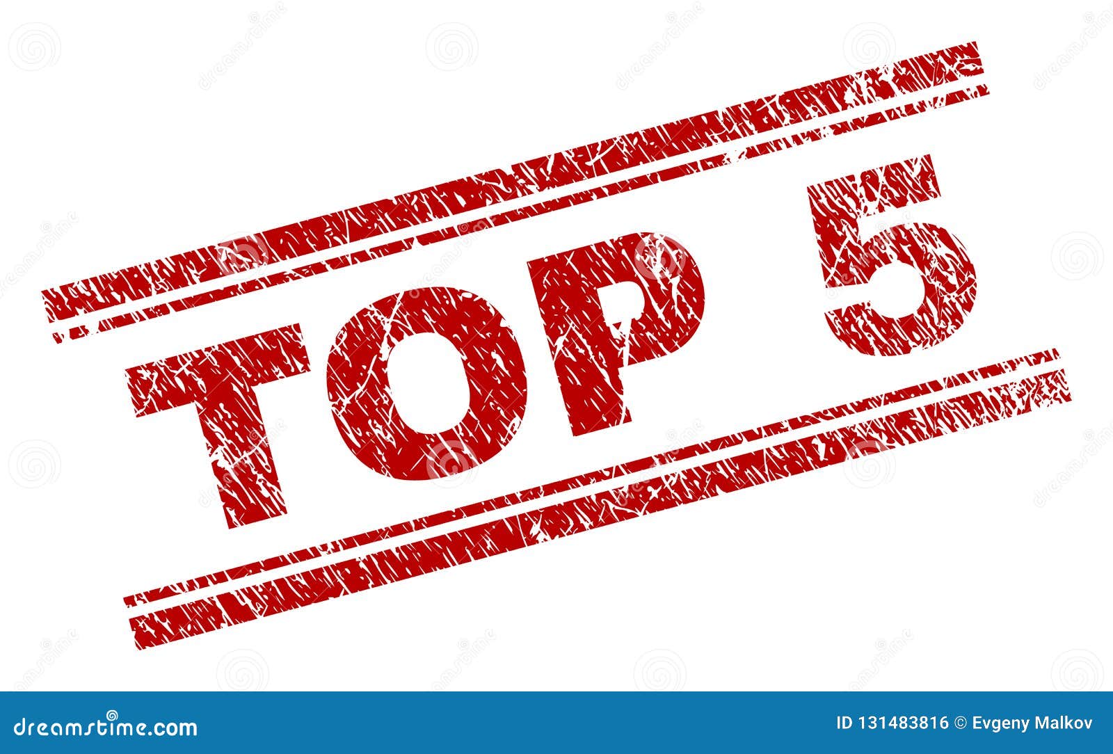 Grunge Textured TOP 5 Stamp Seal Stock Vector - Illustration of ...
