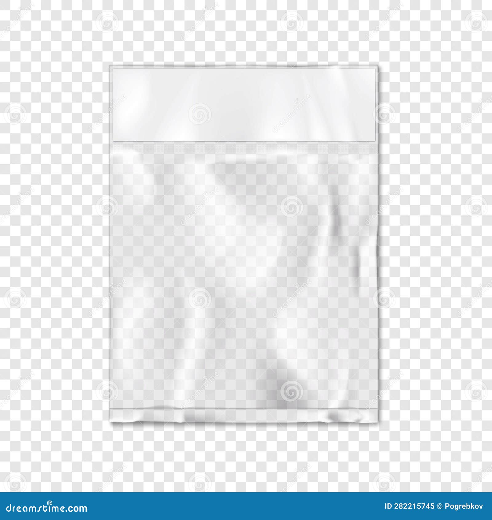 Clear Vinyl Zipper Pouch Vector Mockup Set. Blank Empty Plastic Bag ...