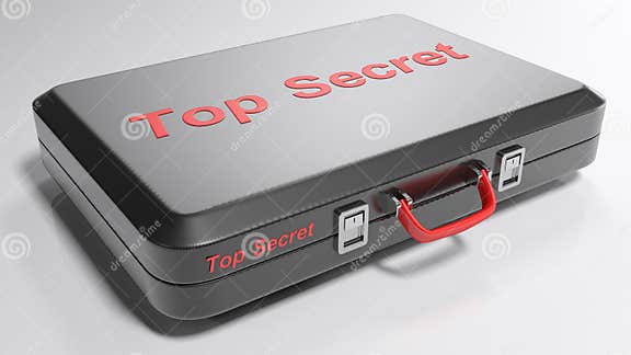 Top Secret Black Suitcase - 3D Rendering Stock Illustration ...