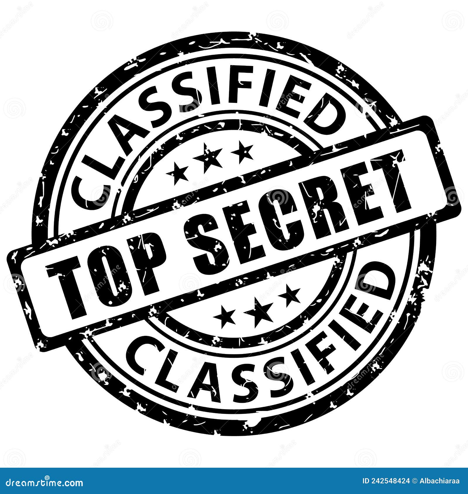 Top Secret. Classified. Black Vector Stamp Illustration. Stock Vector ...