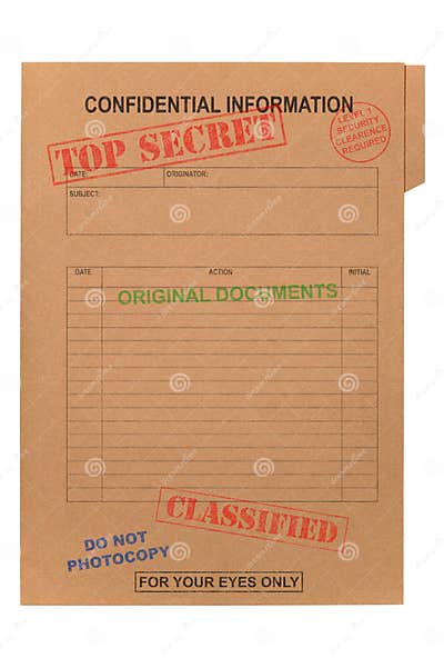Top Secret Confidential File Stock Photo - Image of private, clipping ...